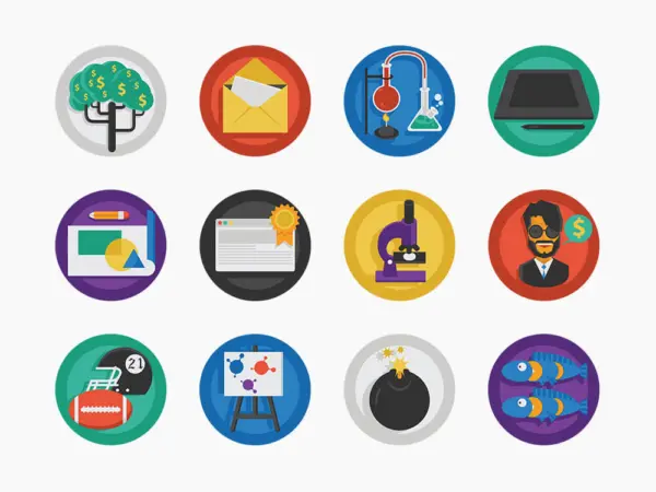 Animated Online Marketing Icon Set - Flat Icons