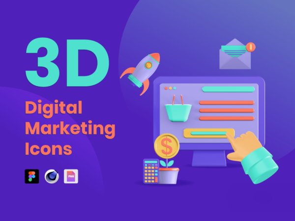 3D Animated Sales Icon Set - Flat Icons