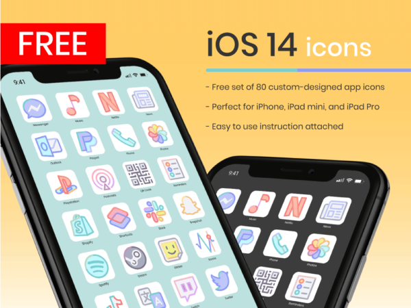 Free iOS 14 Icon Set - Flat Icons