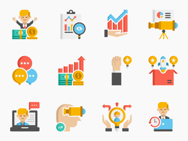 85 Business Icon Set - Flat Icons