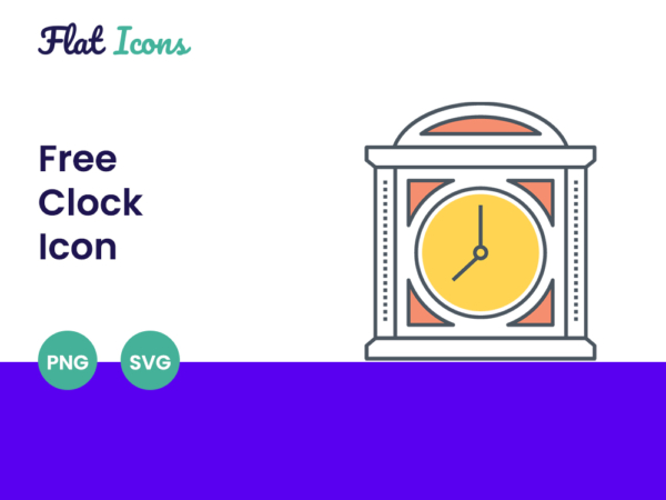 Free Clock Icon SVG and PNG - Flat Icons