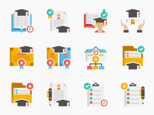 90 College Icon Set - Flat Icons
