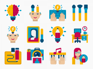 75 Creativity Icon Set - Flat Icons