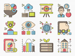 80 Data Analytics Icon Set - Flat Icons