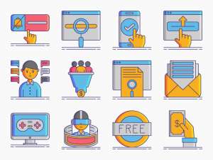 80 Digital Content Icon Set - Flat Icons