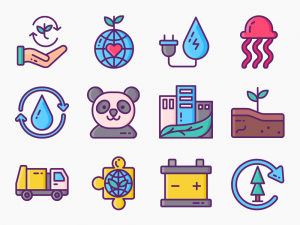 75 Environmental Science Icon Set - Flat Icons