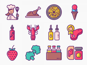 100 Foodies Icon Set - Flat Icons