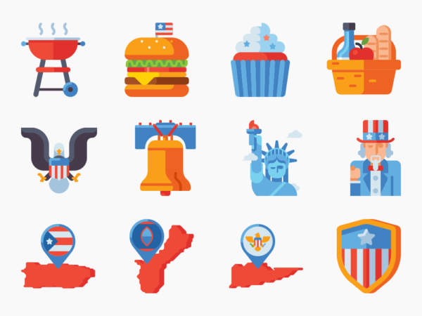 85 Independence Day Icon Set - Flat Icons