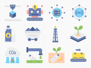 90 Industry Icon Set - Flat Icons
