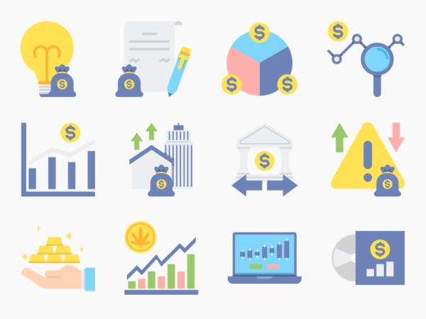 60 Investing Icon Set - Flat Icons