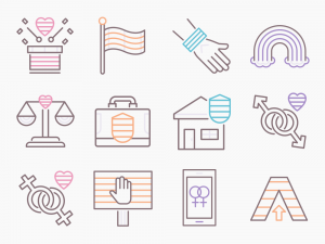 60 LGBTQ Pride Icon Set - Flat Icons