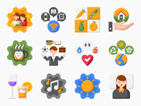 90 Lifestyles Icon Set - Flat Icons
