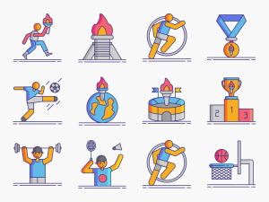 90 Olympic Games Icon Set - Flat Icons