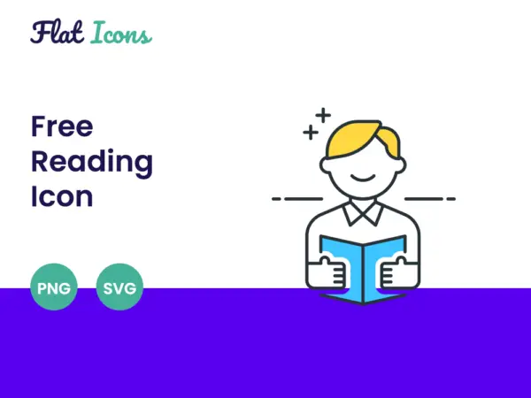 Free Reading Icon SVG and PNG - Flat Icons