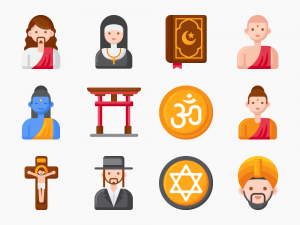 90 Religion Icon Set - Flat Icons