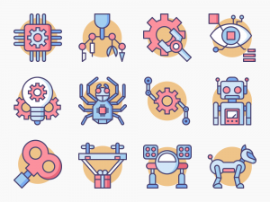 71 Robotics Rounded Icon Set - Flat Icons