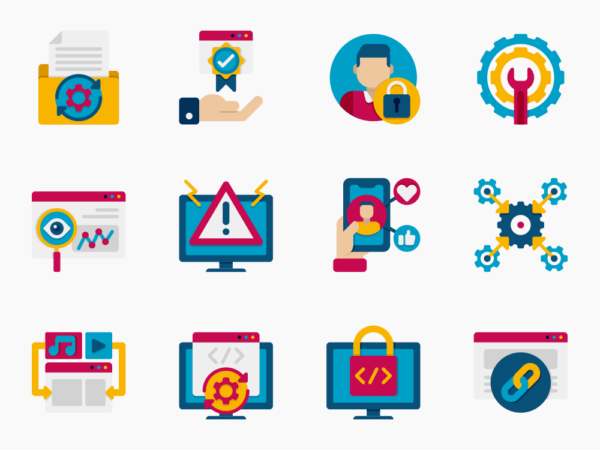 90 Web Development Icon Set - Flat Icons
