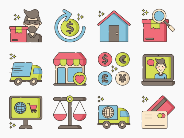 80 Web Store Icon Set - Flat Icons