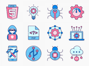 100 Mobile App Development Icons Set - Flat Icons