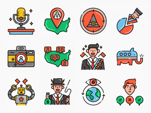 100 Politics Icons Set - Flat Icons