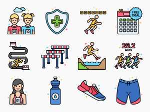 75 Running Icon Set - Flat Icons