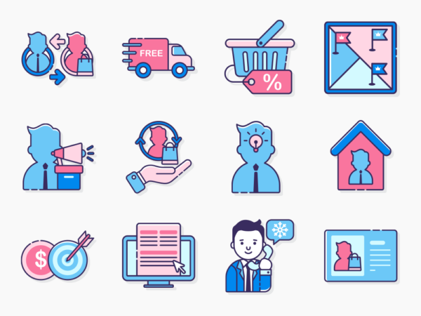 70 Sales Icons Set - Flat Icons