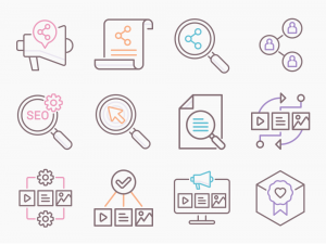 90 Social Media Agency Icon Set - Flat Icons
