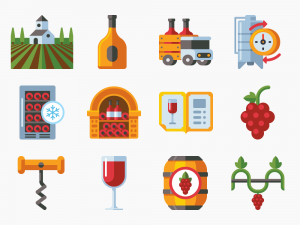 80 Winery Icon Set - Flat Icons