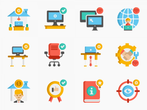 70 Work From Home Icon Set - Flat Icons