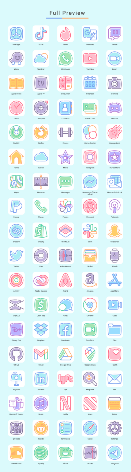 Free iOS 16 Icon Set - Flat Icons