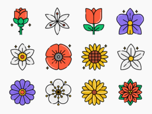 55 Flower Icon Set - Flat Icons