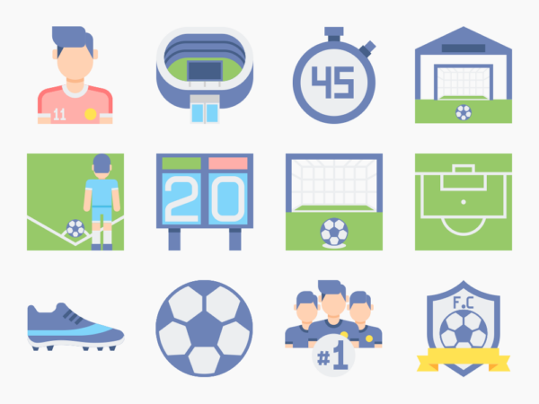 65 Football World Cup Icon Set - Flat Icons