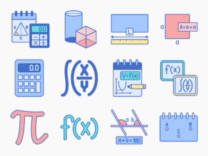 95 Math (Mathematics) Icon Set - Flat Icons