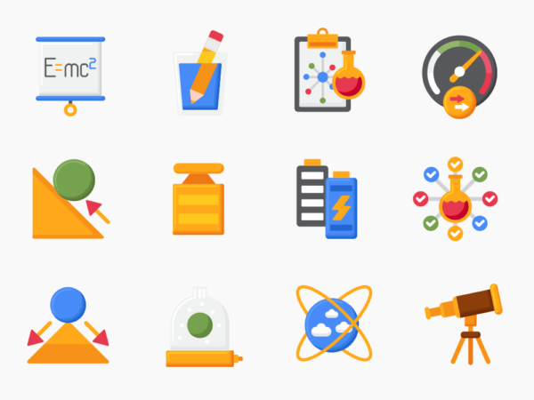 75 Physics Icon Set - Flat Icons