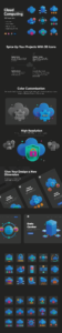 3D Cloud Computing Icon Set - Flat Icons