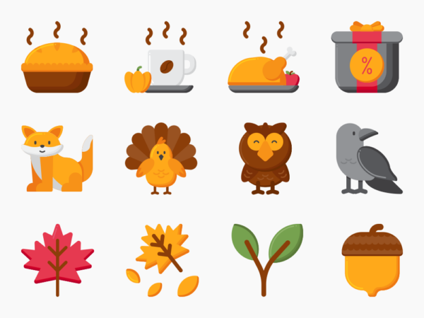 85 Autumn Icon Set - Flat Icons