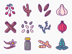 50 Herbs and Spices Icon Set - Flat Icons
