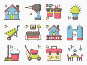 90 Home Improvement Icon Set - Flat Icons