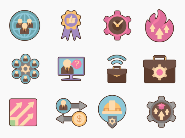 80 Outsourcing Icon Set - Flat Icons
