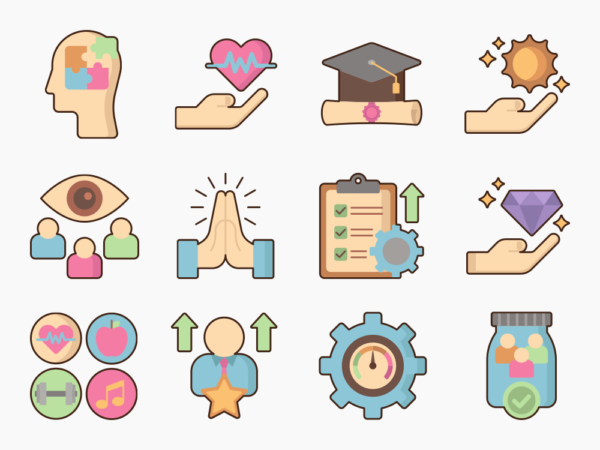 85 Self Improvement Icon Set - Flat Icons