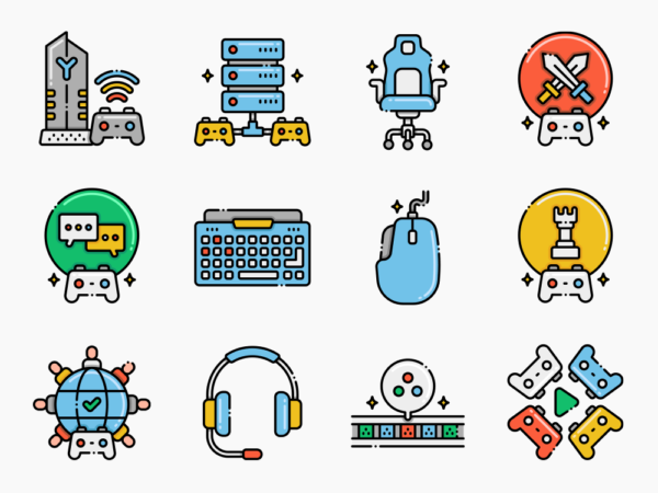 85 Gaming (Video Games) Icon Set - Flat Icons