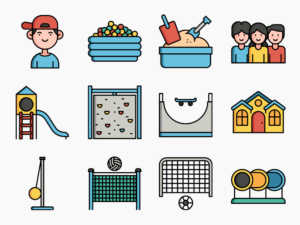 60 Playground Icon Set - Flat Icons