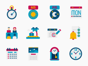 75 Time (Calendar and Date) Icon Set - Flat Icons