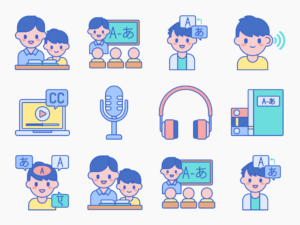 75 Language Learning Icon Set - Flat Icons