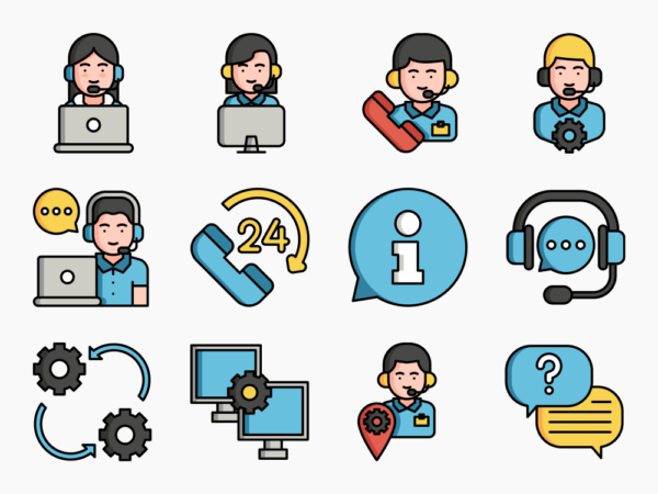 70 Tech Support Icon Set - Flat Icons