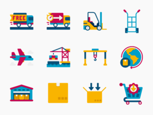 65 Supply Chain Icon Set - Flat Icons