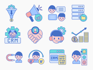 70 Customer Relationship Management Icon Set - Flat Icons