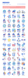 70 Customer Relationship Management Icon Set - Flat Icons