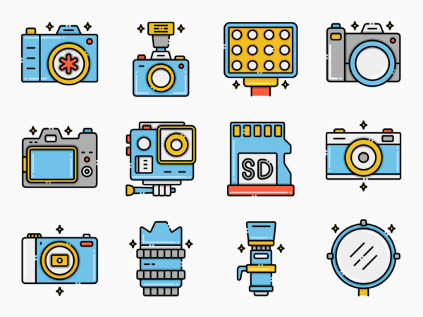 80 Photography Icon Set - Flat Icons