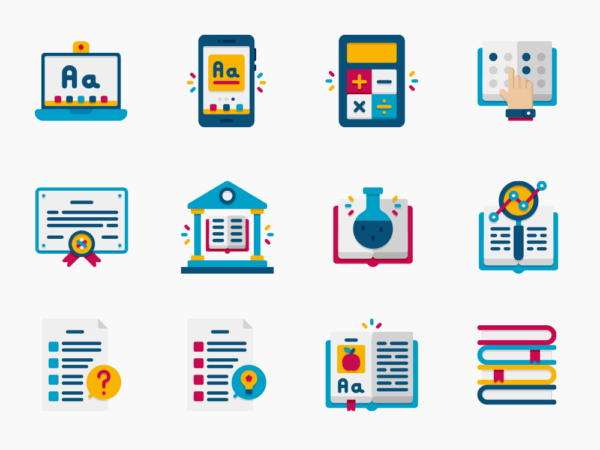 70 Learning Icon Set - Flat Icons